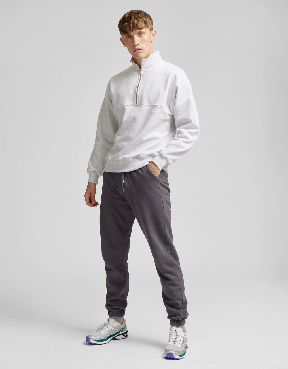 Organic Quarter Zip - Snow Melange – Colorful Standard