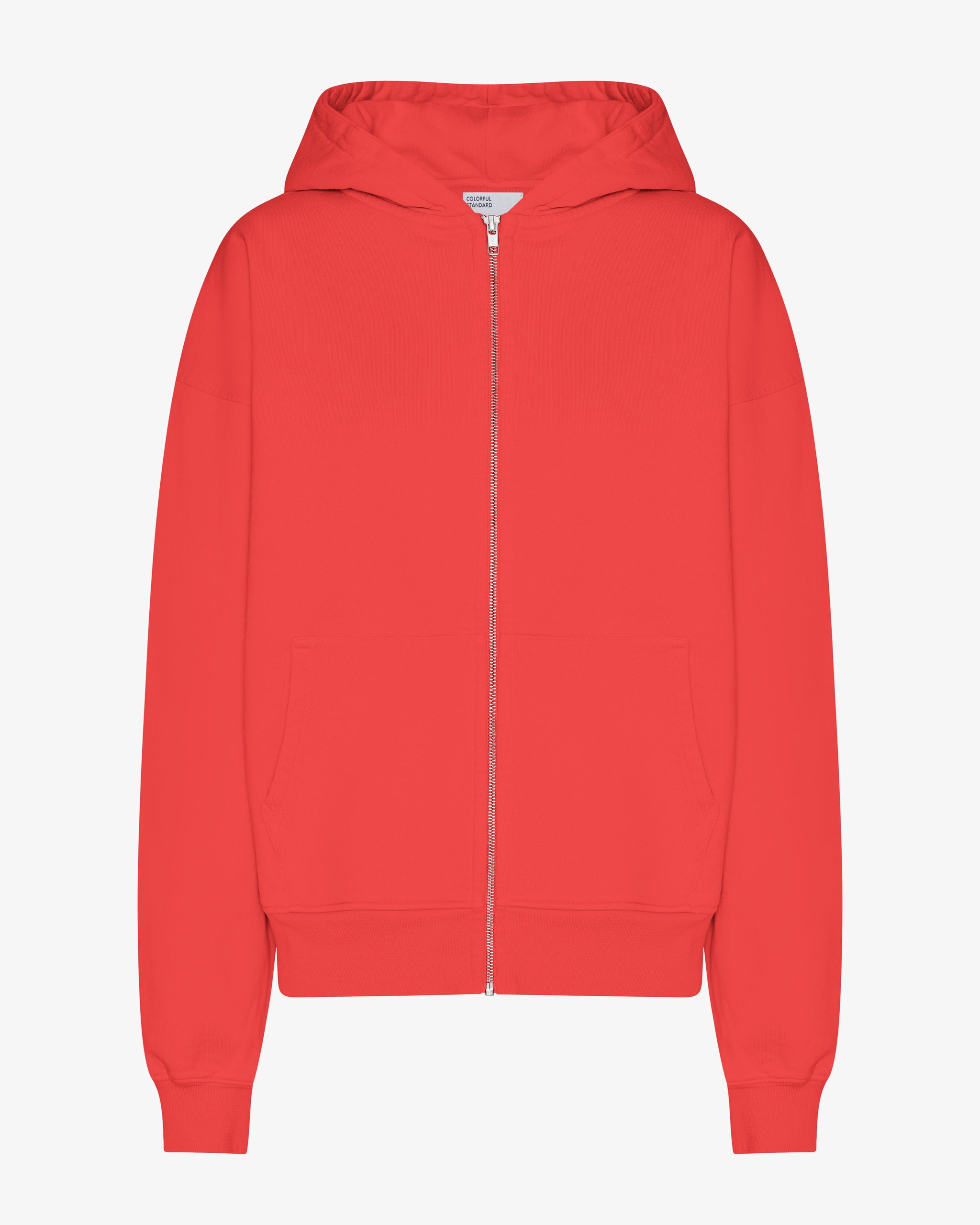 Organic Oversized Zip Hood - Red Tangerine – Colorful Standard