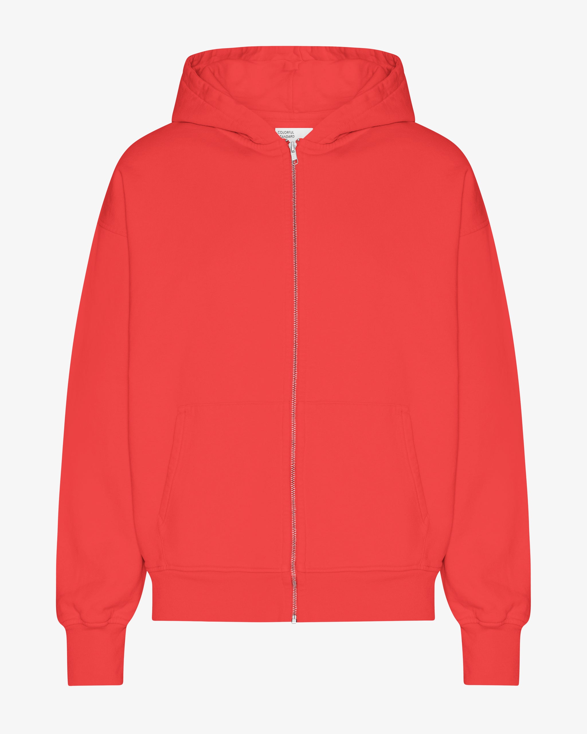 Organic Oversized Zip Hood - Red Tangerine – Colorful Standard
