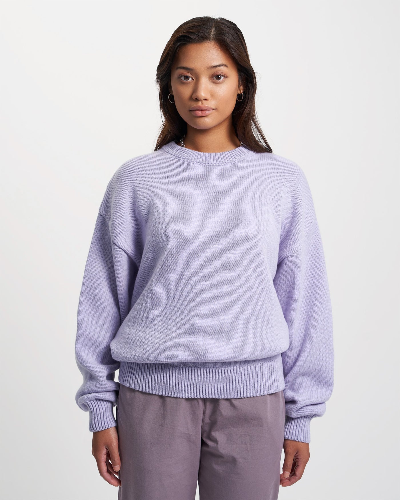 Oversized Merino Wool Crew - Soft Lavender – Colorful Standard