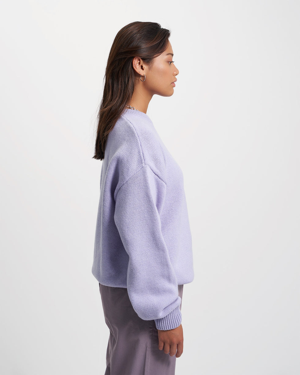 Oversized Merino Wool Crew - Soft Lavender – Colorful Standard