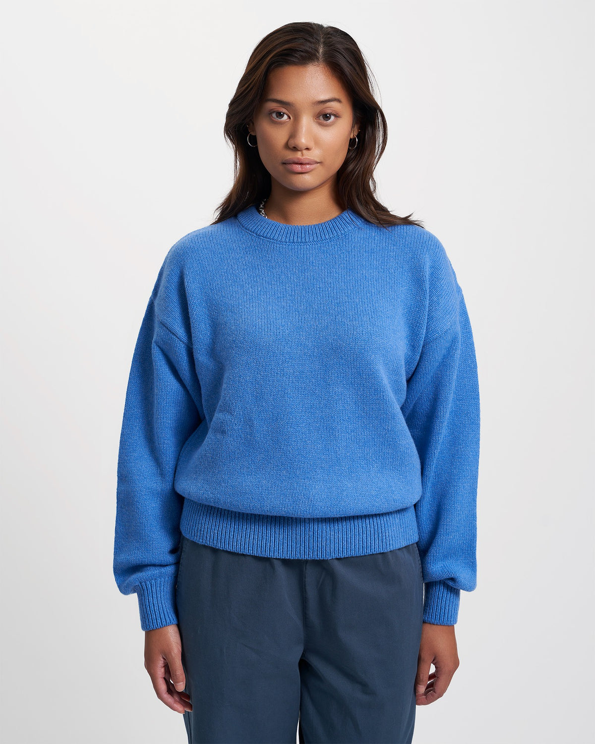 Oversized Merino Wool Crew - Pacific Blue – Colorful Standard